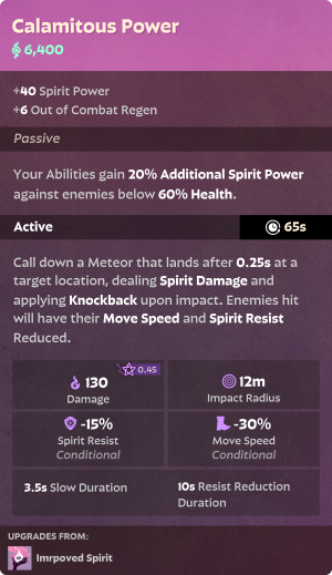 T4 Spirit Item - Calamitous Power | Deadlock